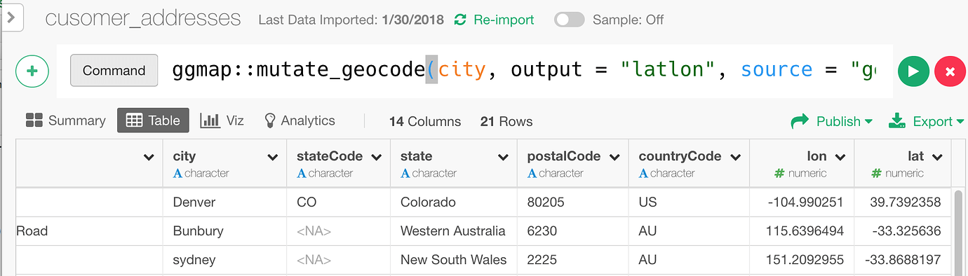 Geocoding with ggmap : How to use ggmap's geocoding function in Exploratory - HowTo ...