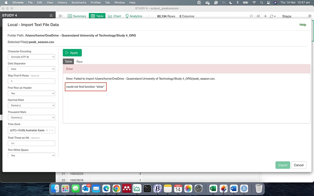 Could not find function "silver" - Issues - Exploratory Community