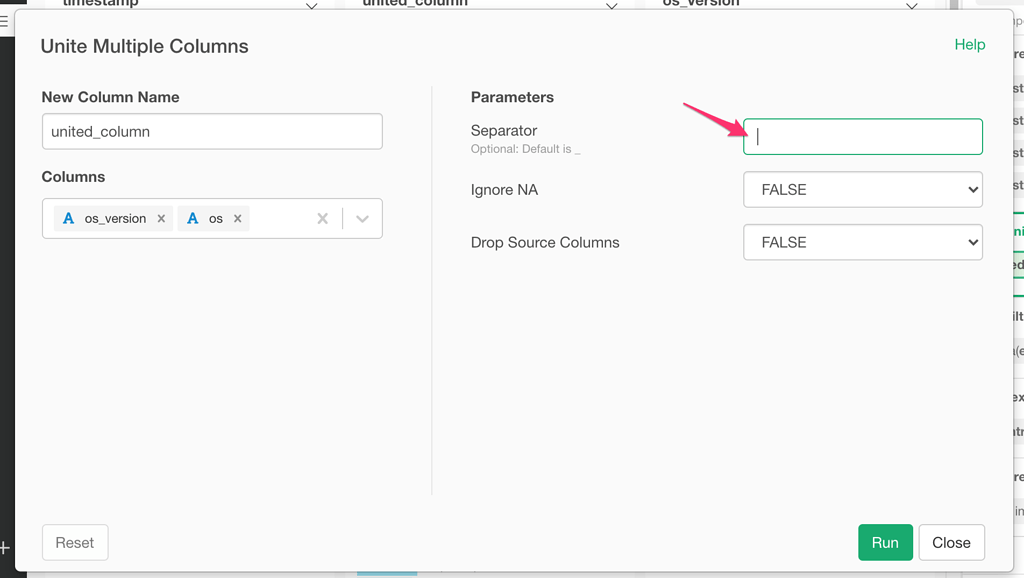 How to unite columns with space as a separator - HowTo - Exploratory Community