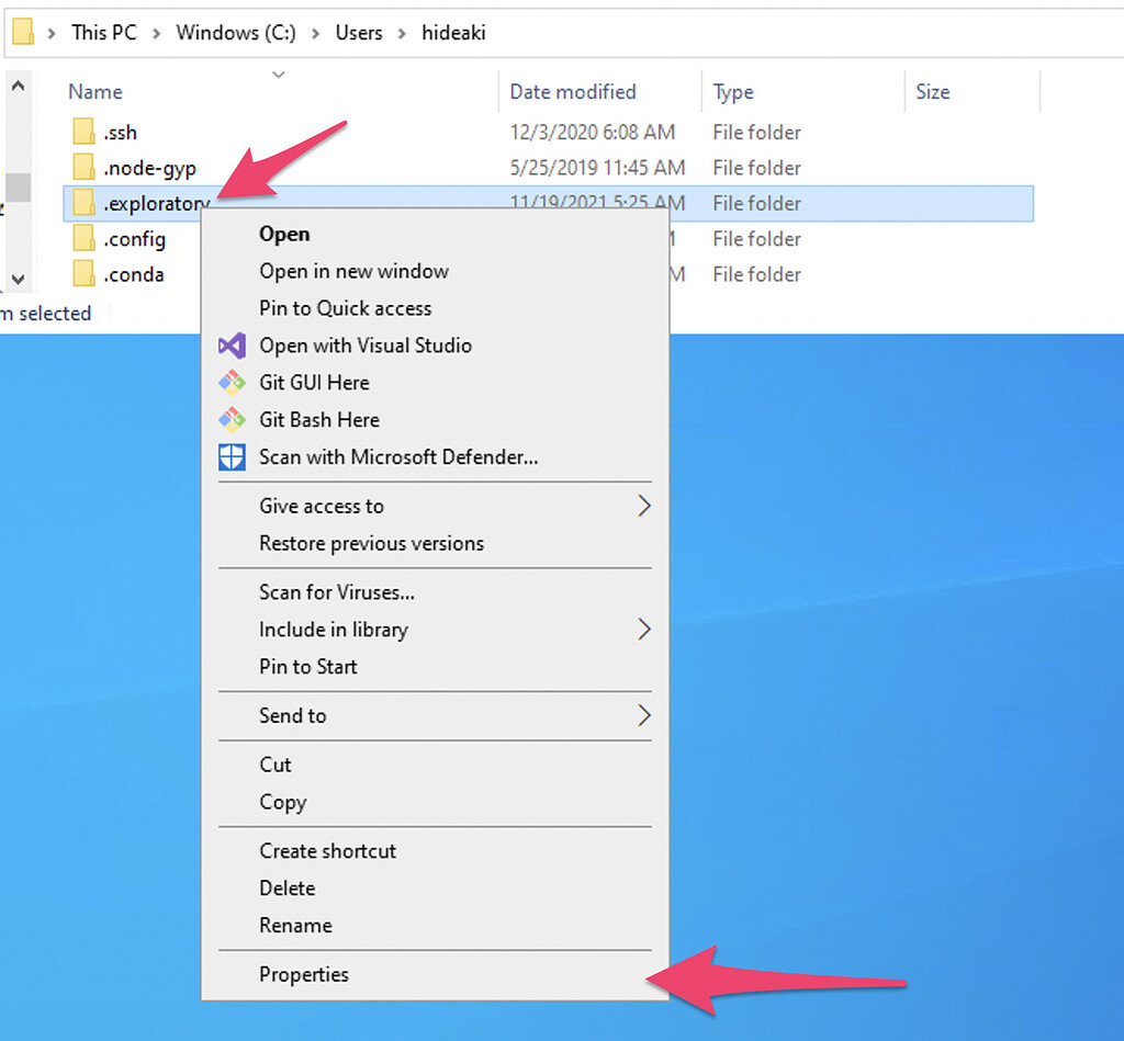 Windows: How to check permission of the repository directory (or any ...