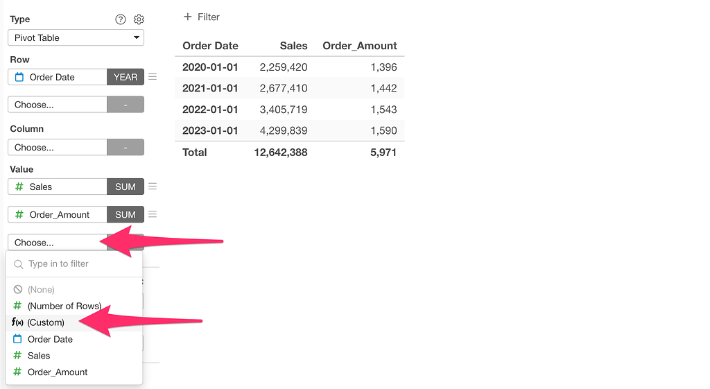 When using custom calculations in pivot tables or summary tables, you ...