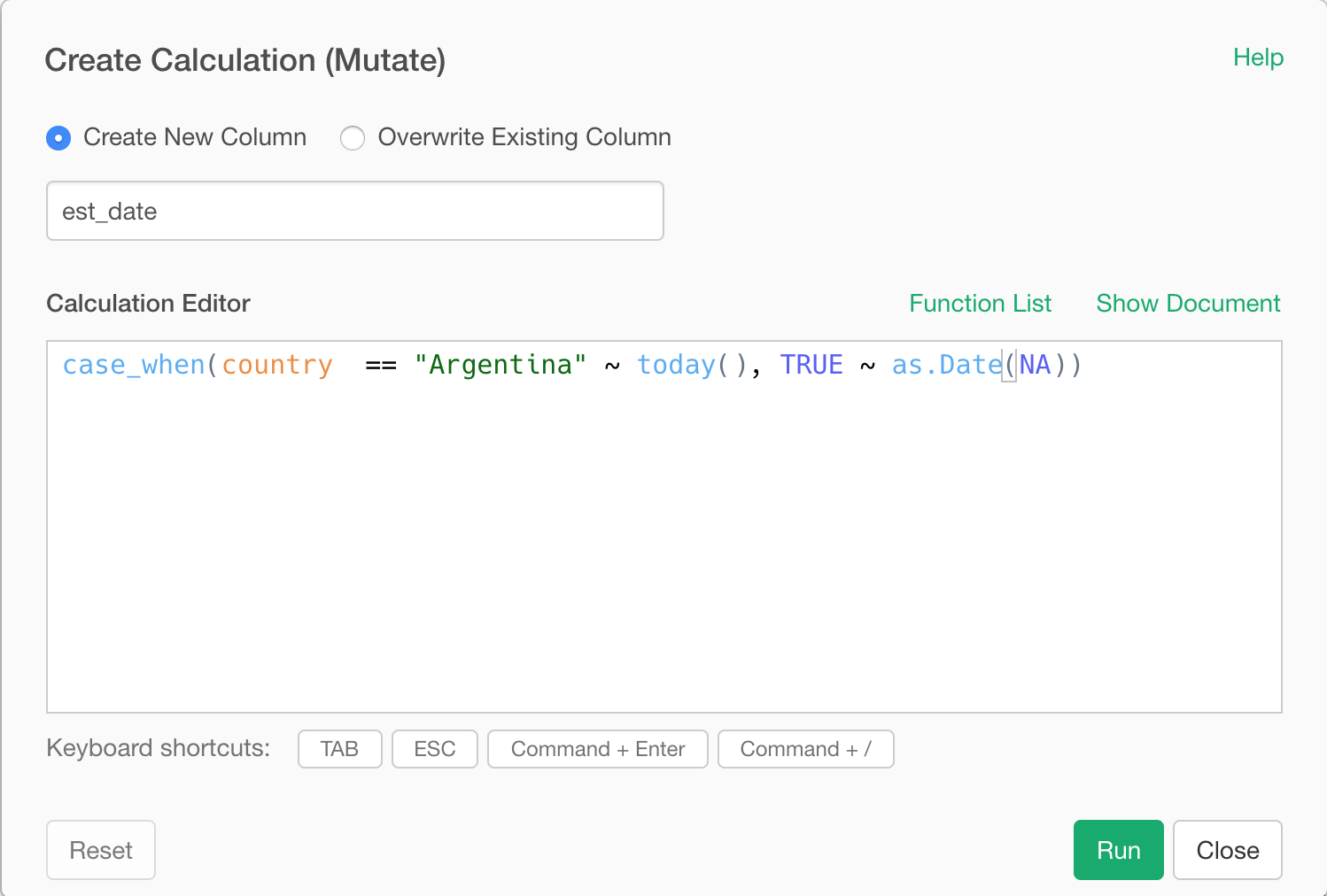 How To Set NA For Date Column With Case when HowTo Exploratory
